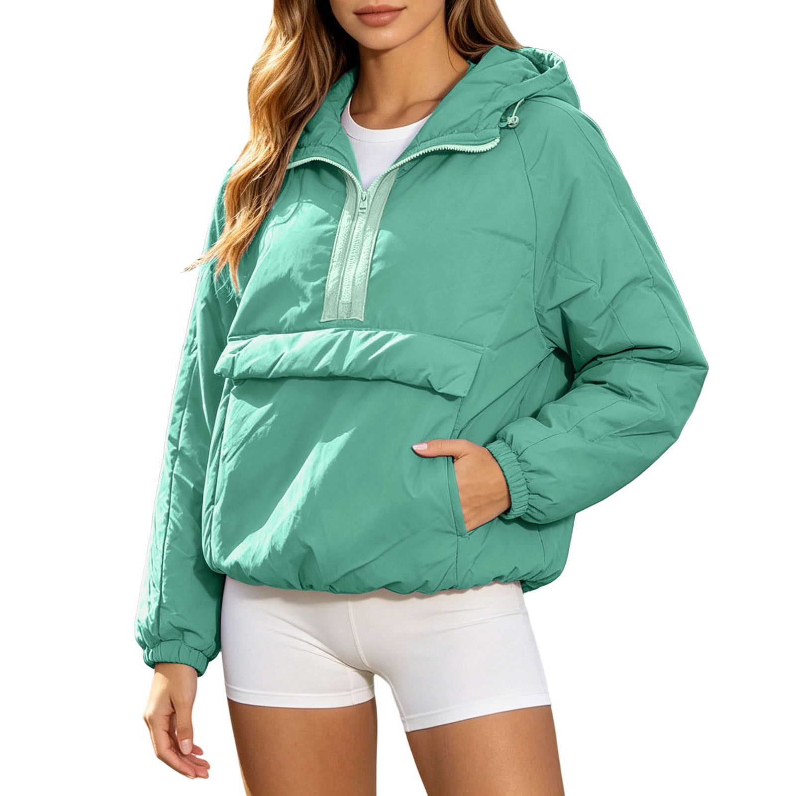 Aihuaihua Women’s Half Zip Oversized Hoodie, Warm Fleece Pullover ...