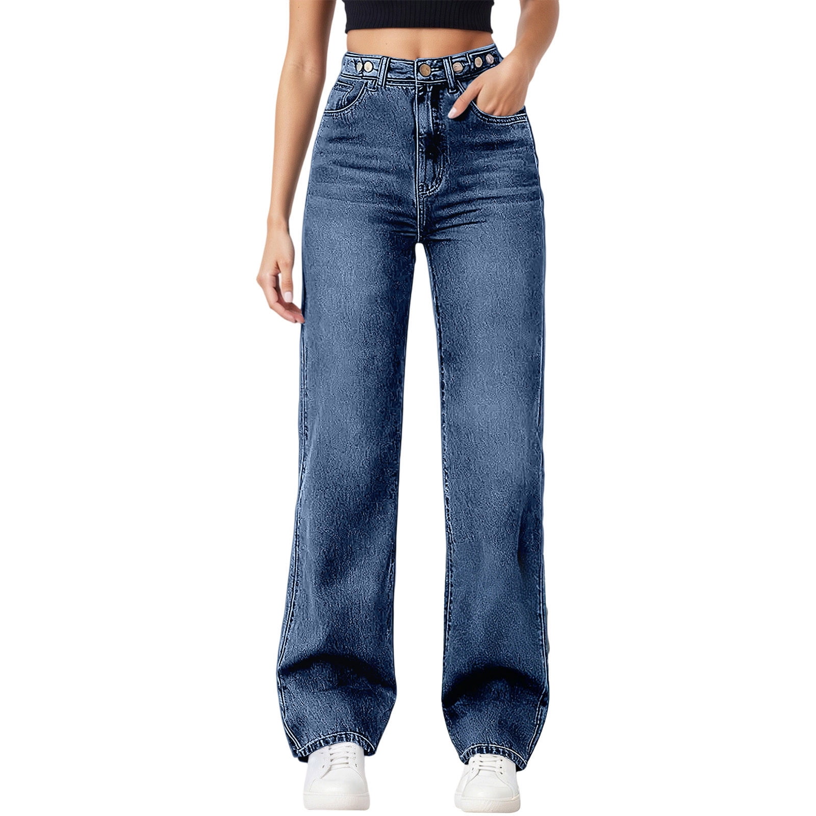 Aihuaihua Womens High Waist Jeans Denim Jeans Baggy High Waist
