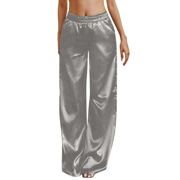 Aihuaihua Womens Silk Satin Pants Casual Loose Fit Comfy Lounge Pants ...