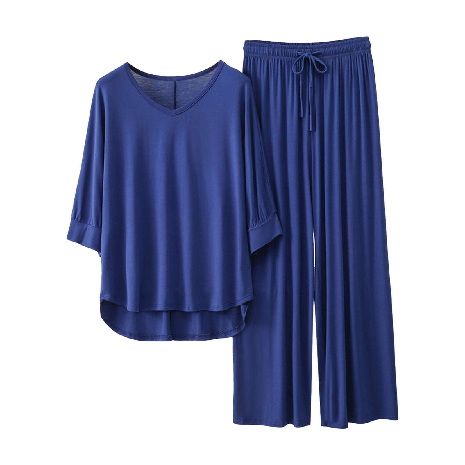 Aihuaihua Womens Two Piece Outfits Pajama Sets 3/4 Sleeve Sleepwear ...