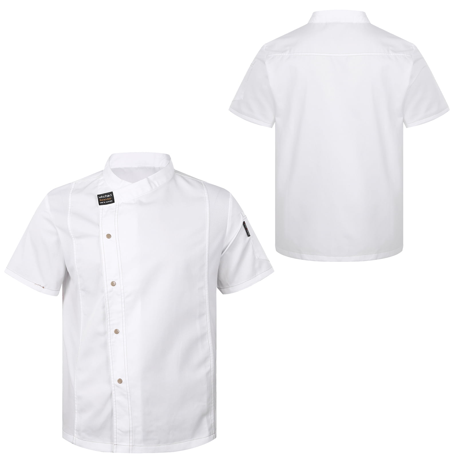Aiihoo Adults Short Sleeve Chef Jacket Cooking Coats Shirts Hotel ...
