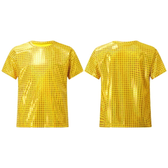 Aiihoo Boys Girls Jazz Hip Hop Modern Disco Sparkly Sequin Dance Tops T ...