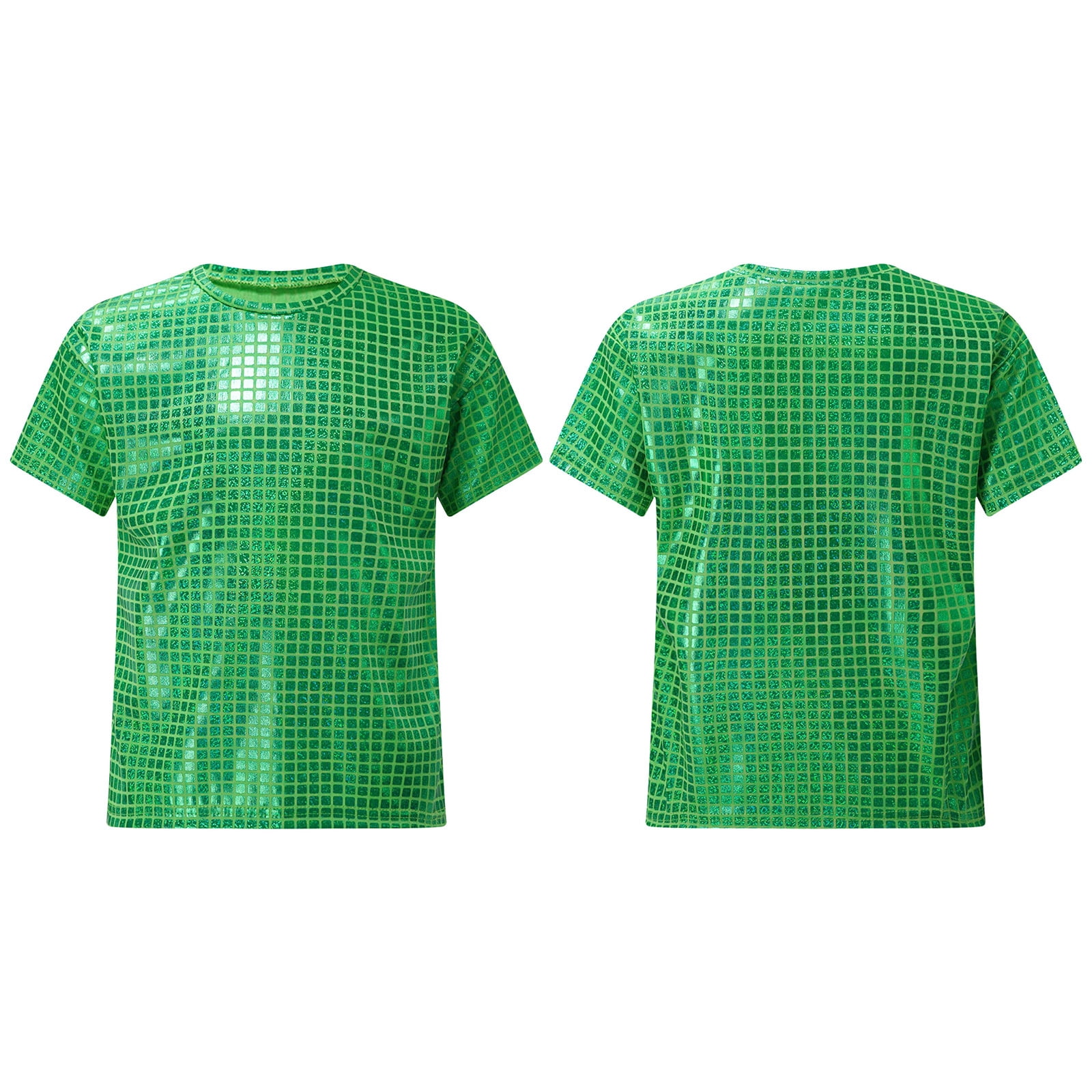 Aiihoo Boys Girls Jazz Hip Hop Modern Disco Sparkly Sequin Dance Tops T ...