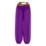 Aiihoo Girls Chiffon Pants Dance Bell Bottoms Patchwork Sequin Tassels ...