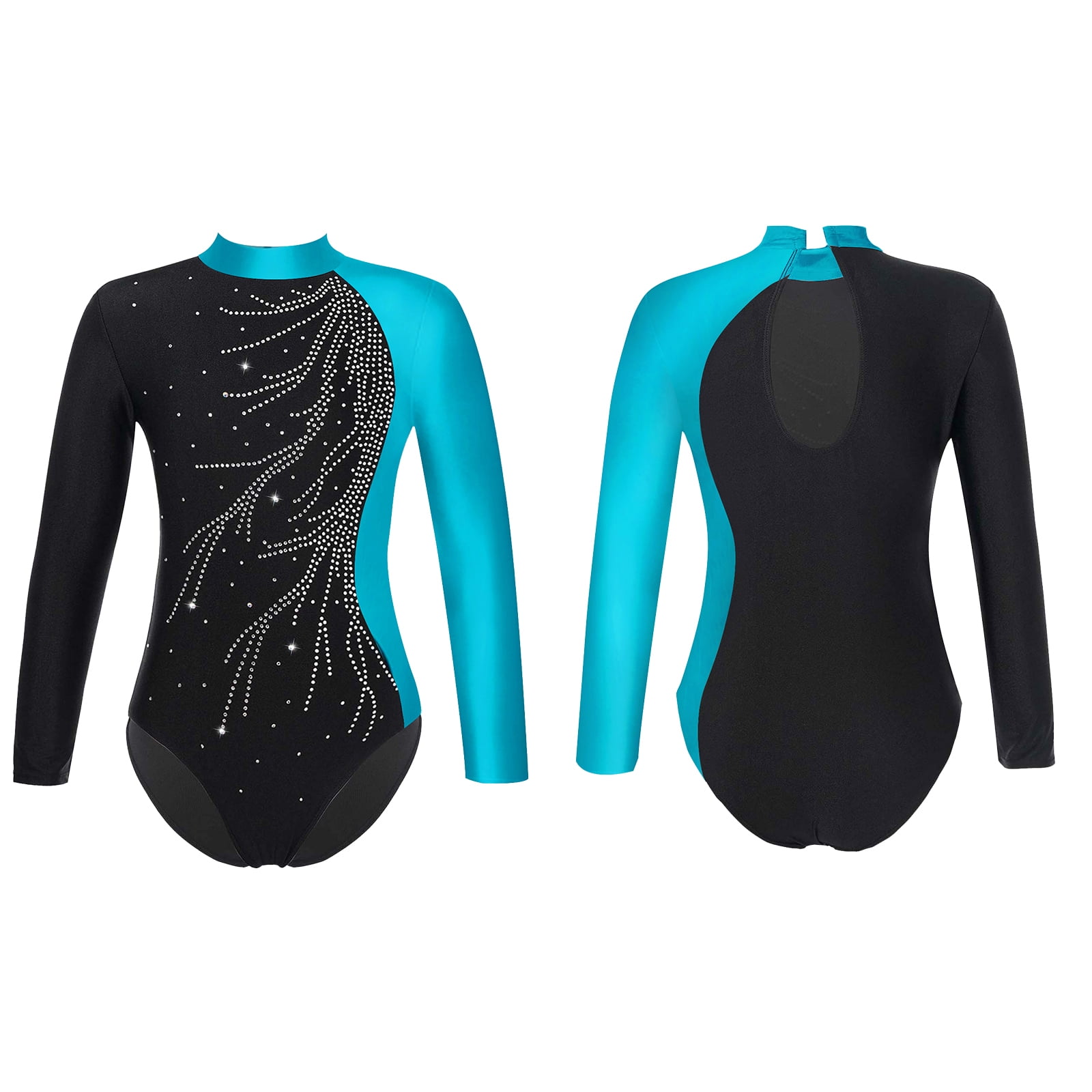 Aiihoo Girls Gymnastics Dance Leotard Sparkle Bodysuit Shiny Unitard ...