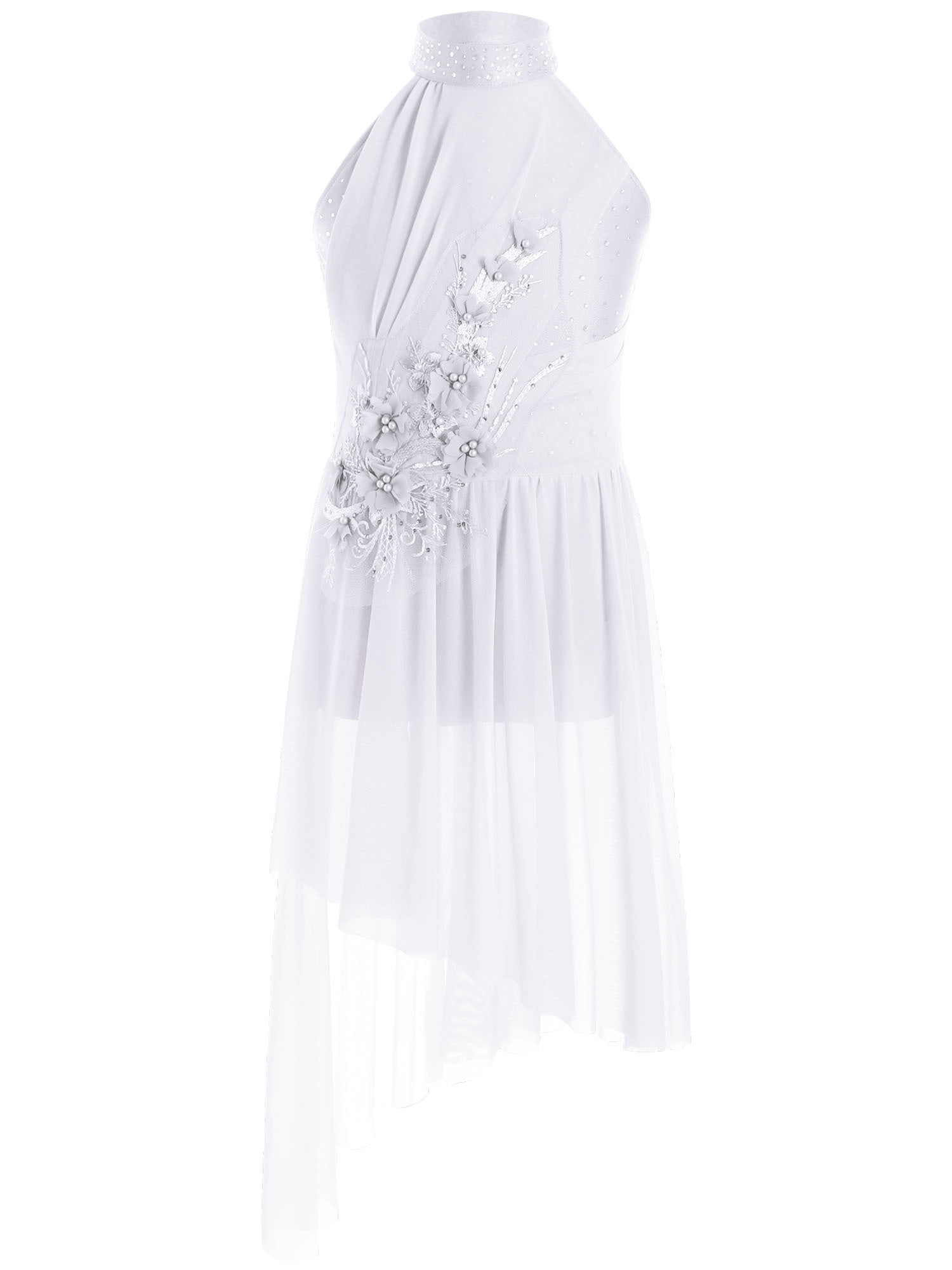 Aiihoo Girls High-Low Chiffon Lyrical Dance Dress Contemporary Leotard ...