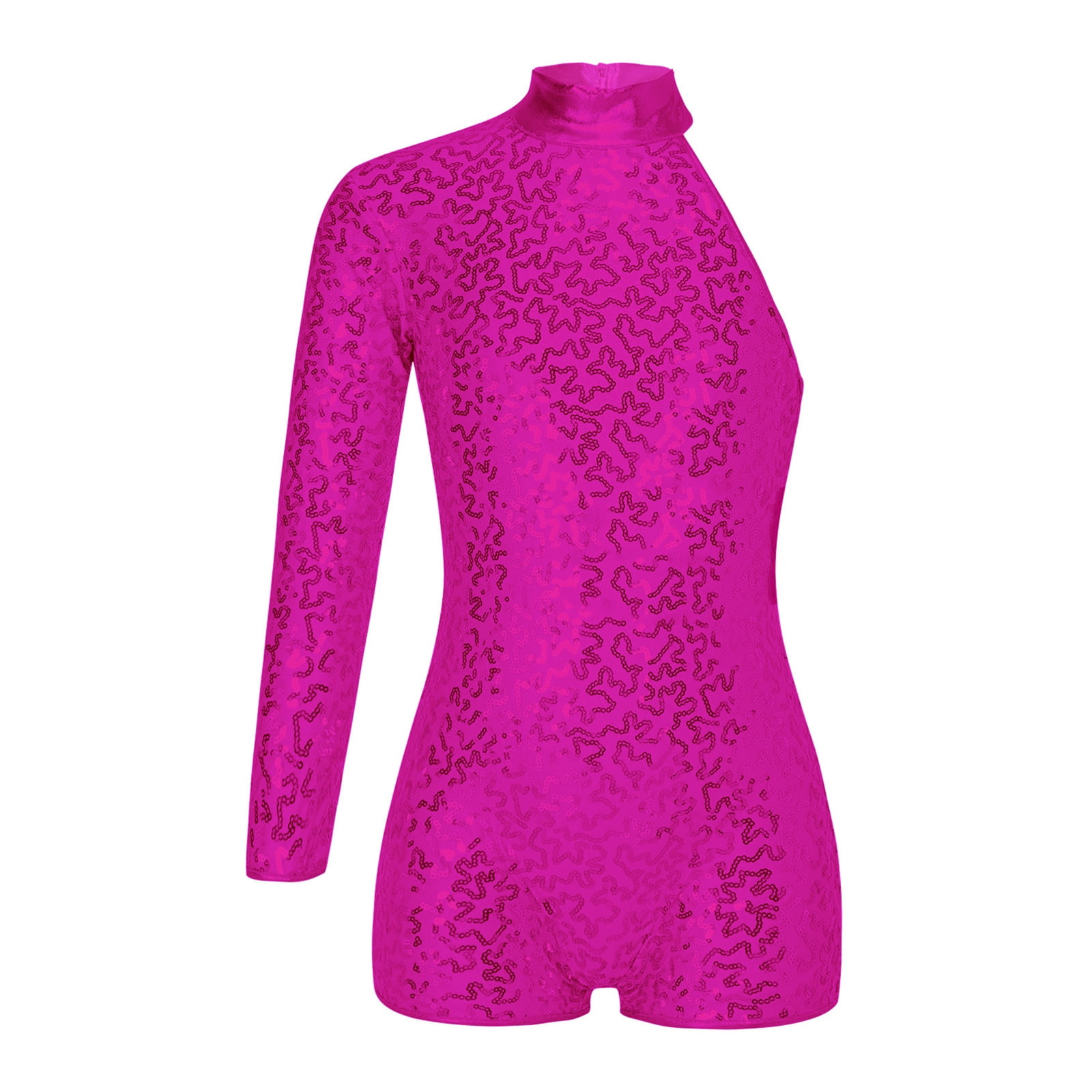 Aiihoo Girls Sparkly Long Sleeve Ballet Dance Unitard Athletic ...