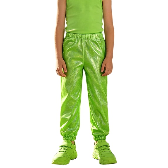 Aiihoo Kids Boys Girls Jazz Street Dance Shiny Metallic Hip Hop Pants ...