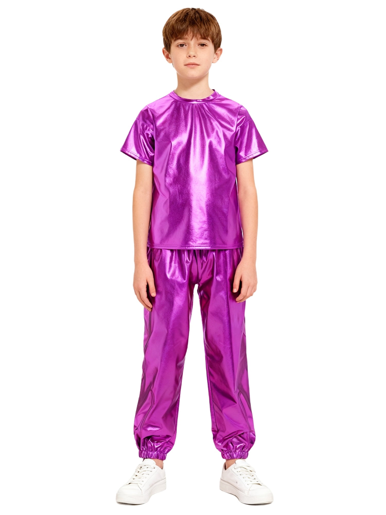 Aiihoo Kids Girls Boys Jazz Hip Hop Fashion Modern Dance Short Sleeve ...