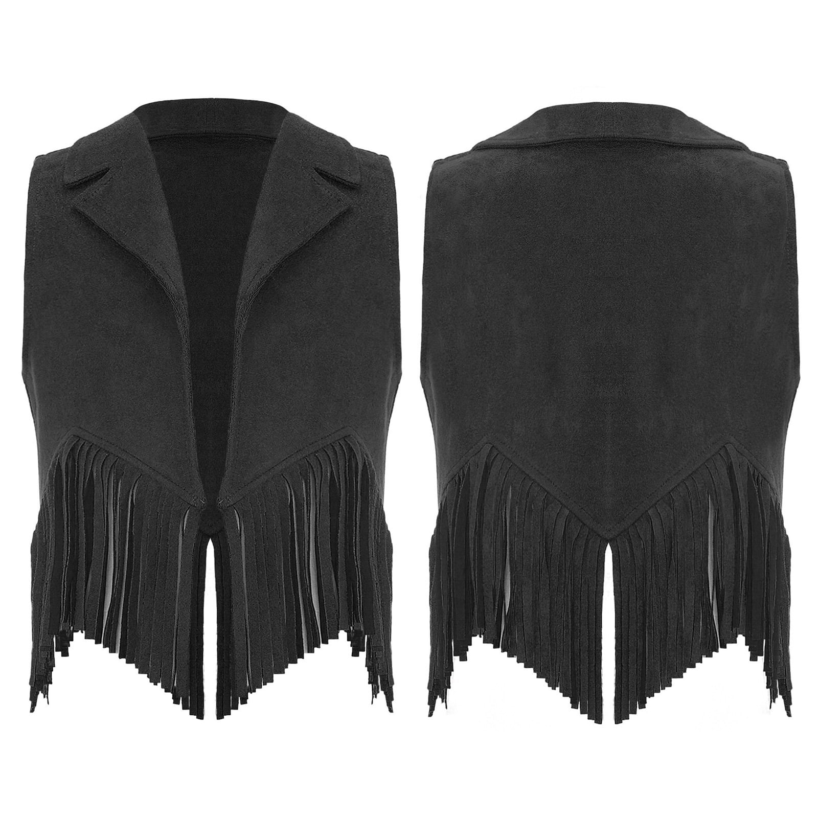 Aiihoo Kids Girls Boys Western Cowboy Cowgirl Vest Suede Leather Open ...