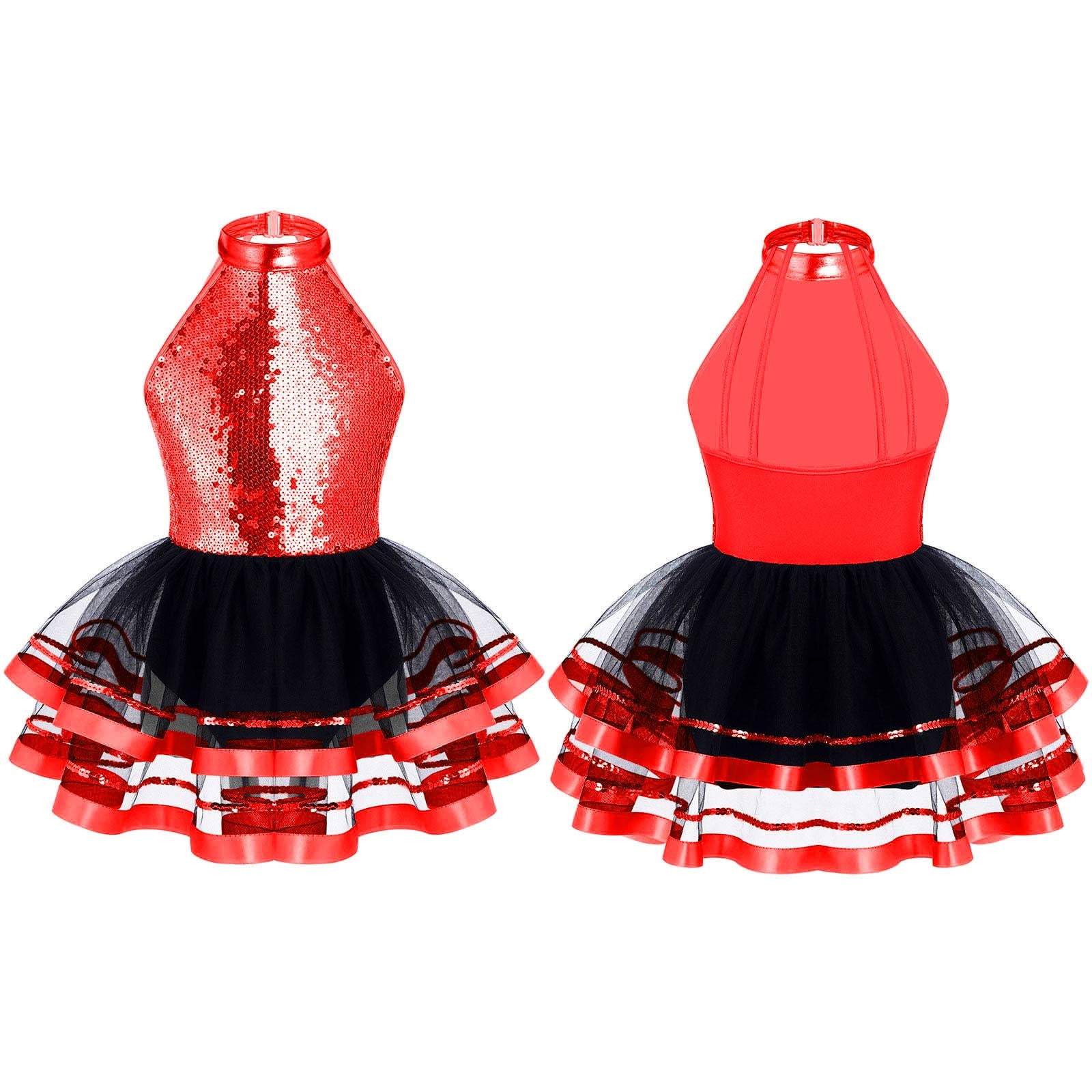 Aiihoo Kids Girls Dance Dress Sleeveless Sequins Dance Dress Ballet ...