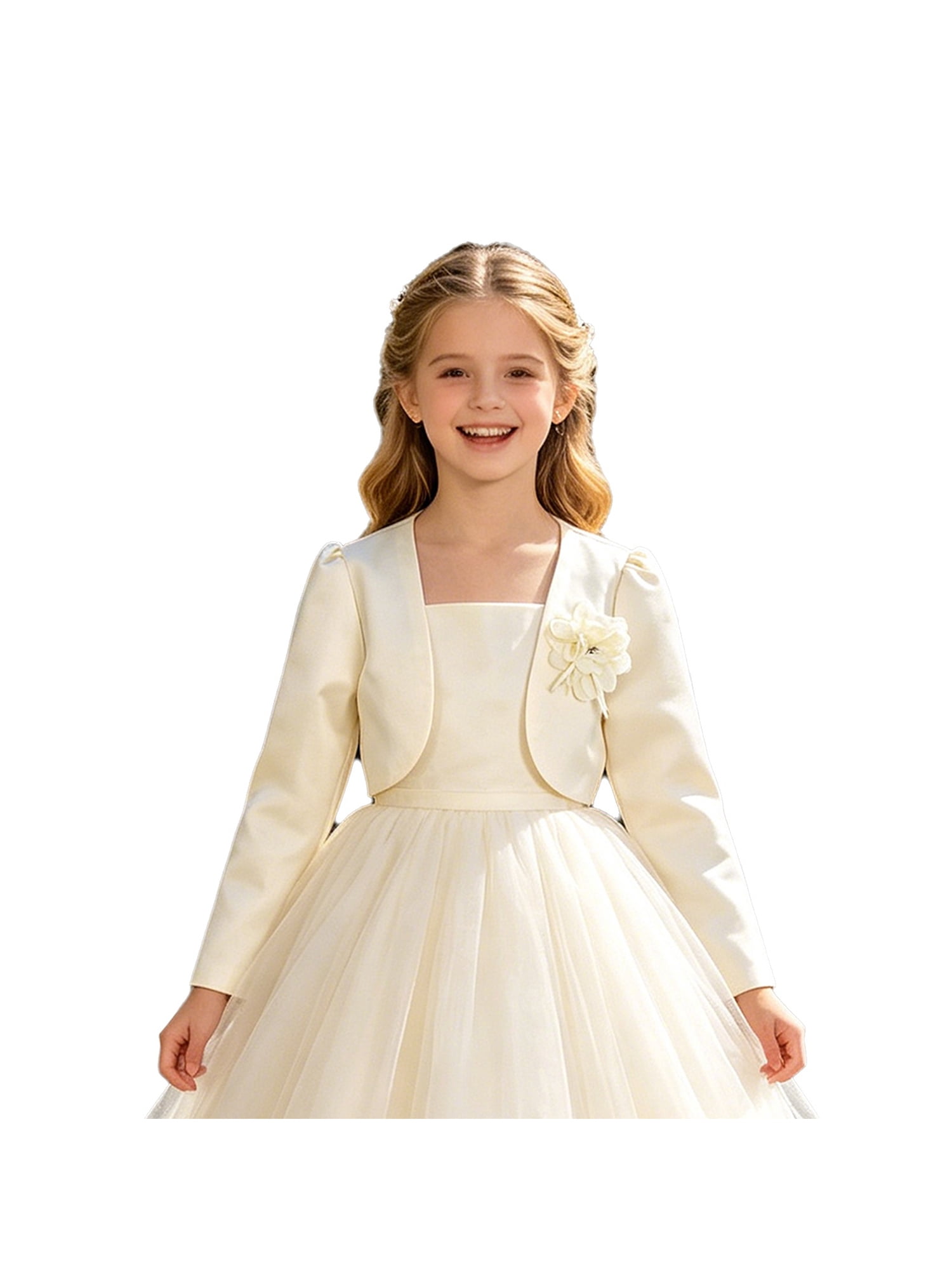 Aiihoo Kids Girls Long Sleeves Autumn Formal Coats Bolero Jacket Shrug ...