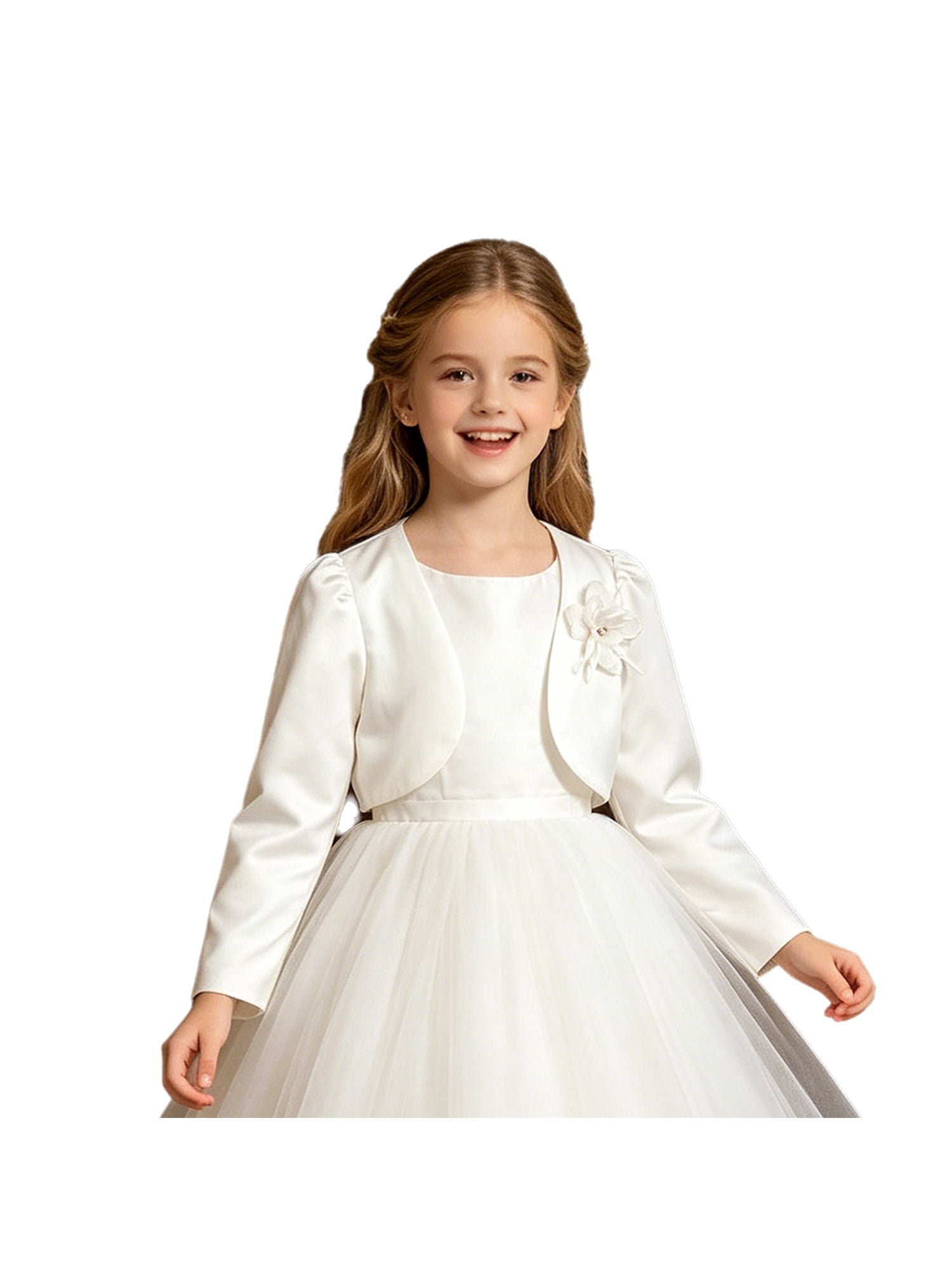 Aiihoo Kids Girls Long Sleeves Autumn Formal Coats Bolero Jacket Shrug ...