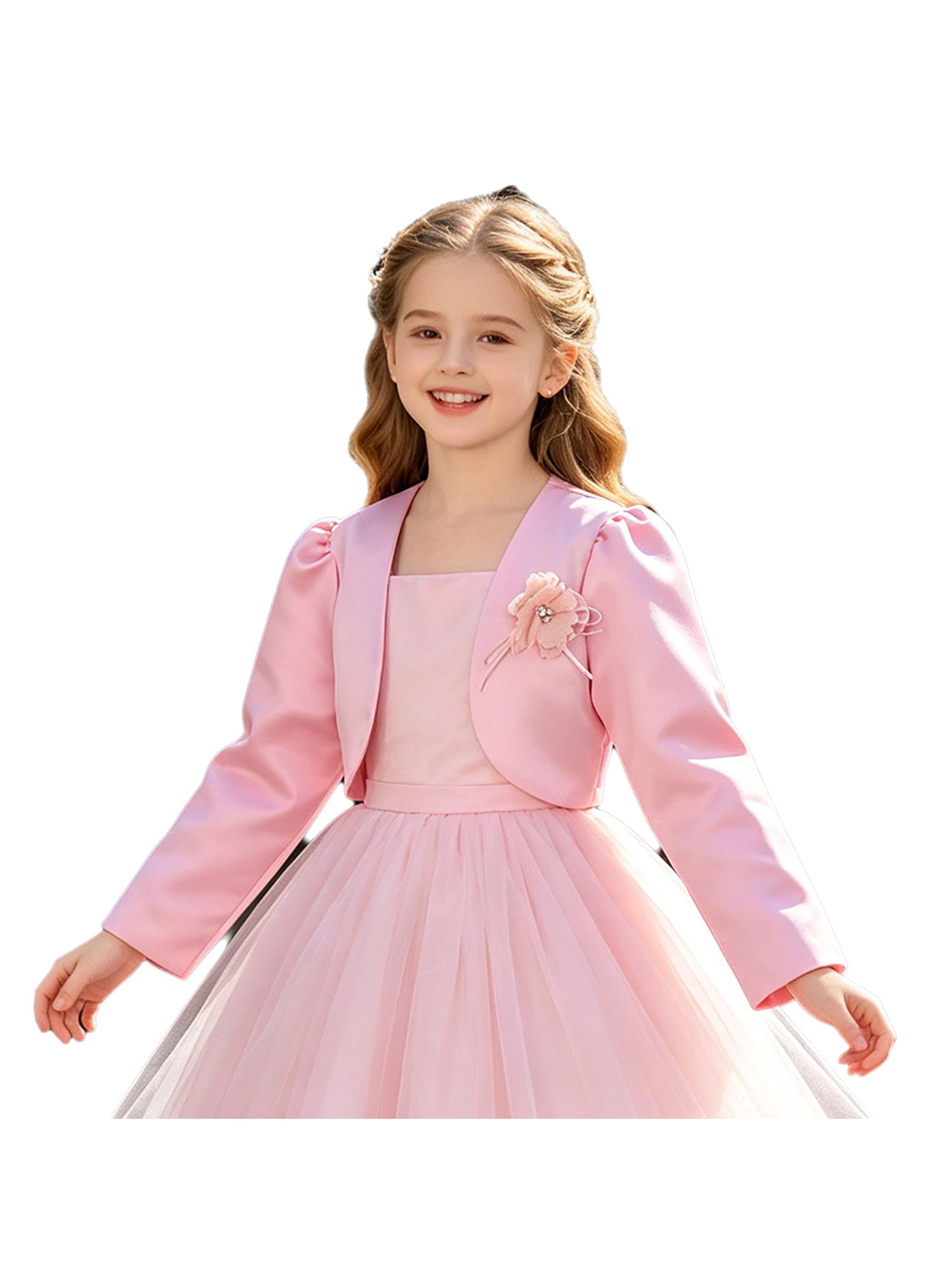 Aiihoo Kids Girls Long Sleeves Autumn Formal Coats Bolero Jacket Shrug ...