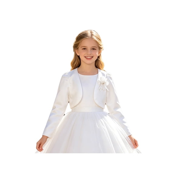 Aiihoo Kids Girls Long Sleeves Autumn Formal Coats Bolero Jacket Shrug ...