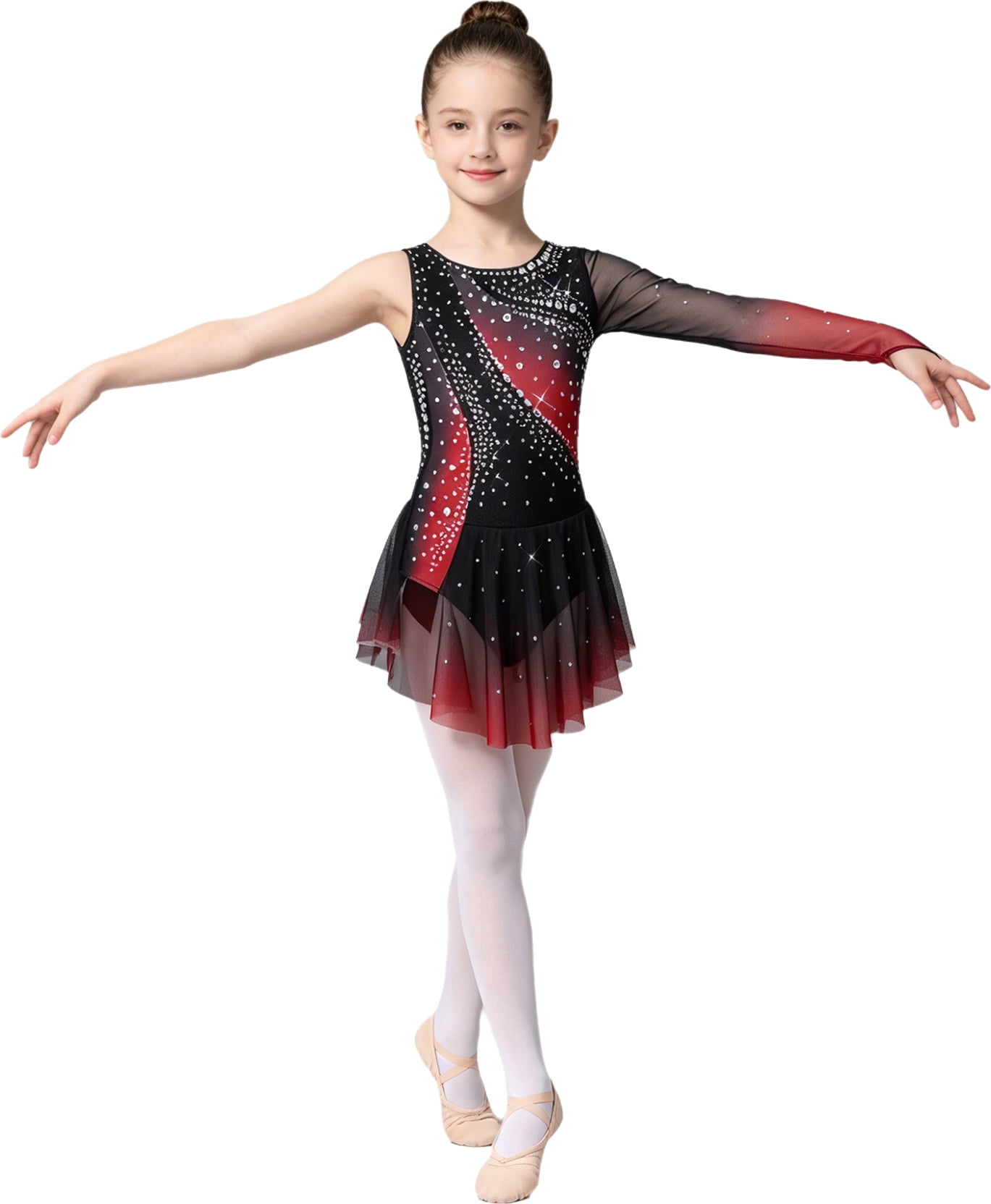 Aiihoo Kids Girls Rhythmic Gymnastics Ballet Jersey Lyrical Dance Dress ...