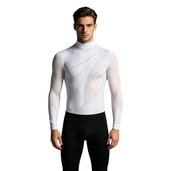 Aiihoo Men Gymnastics Jumpsuit Tango Chacha Latin Dance Bodysuit Shirt ...