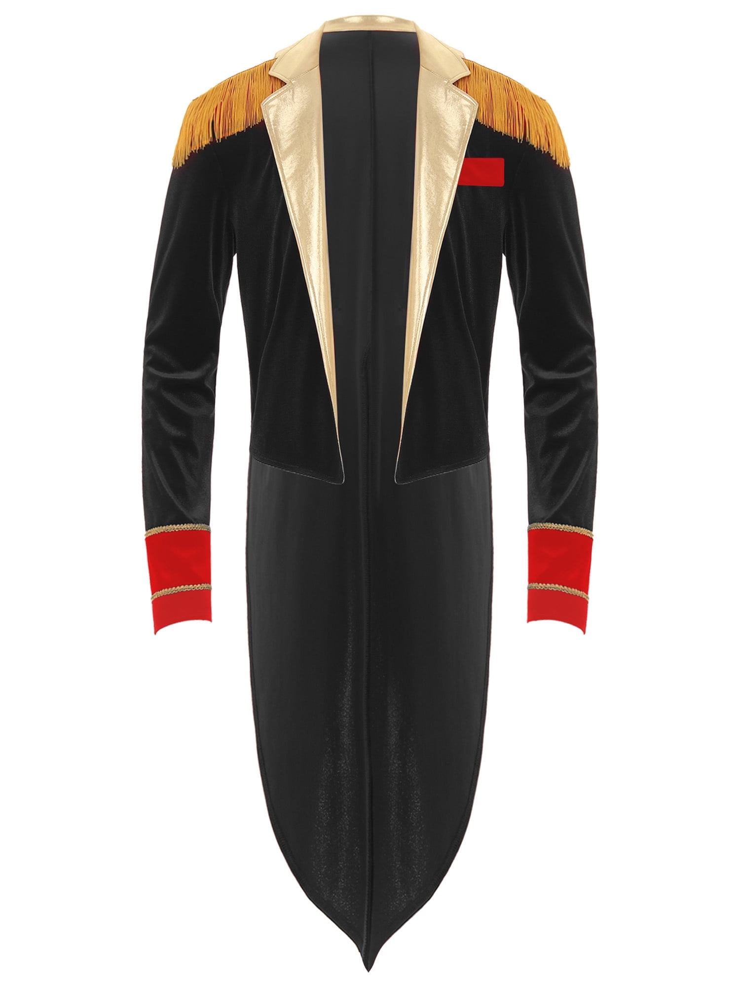 Aiihoo Mens Long Sleeve Metallic Lapel Formal Jacket Tailcoat Tassel ...
