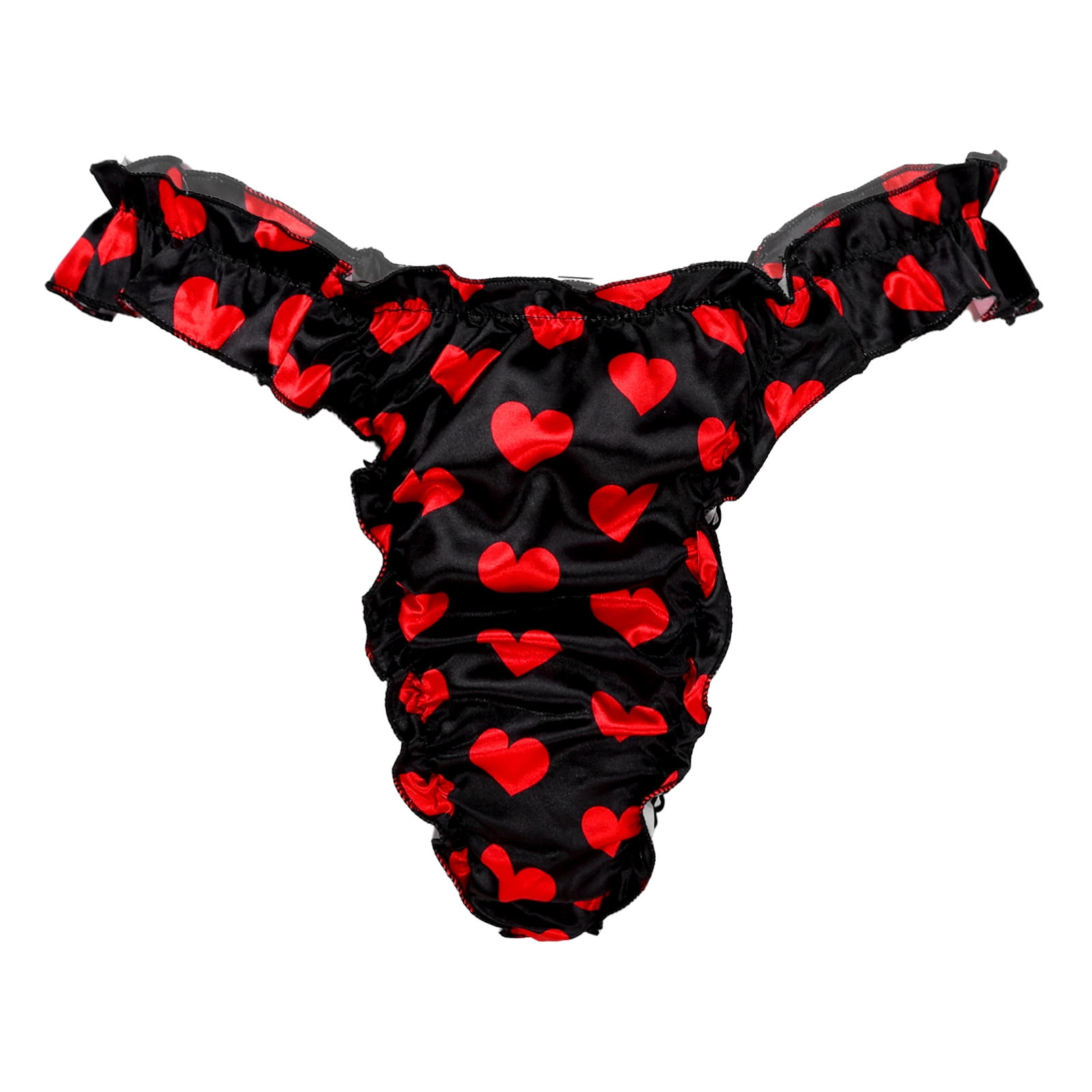 Aiihoo Mens Shiny Ruffled Crossdress Flutter Low Rise G-String Thongs ...