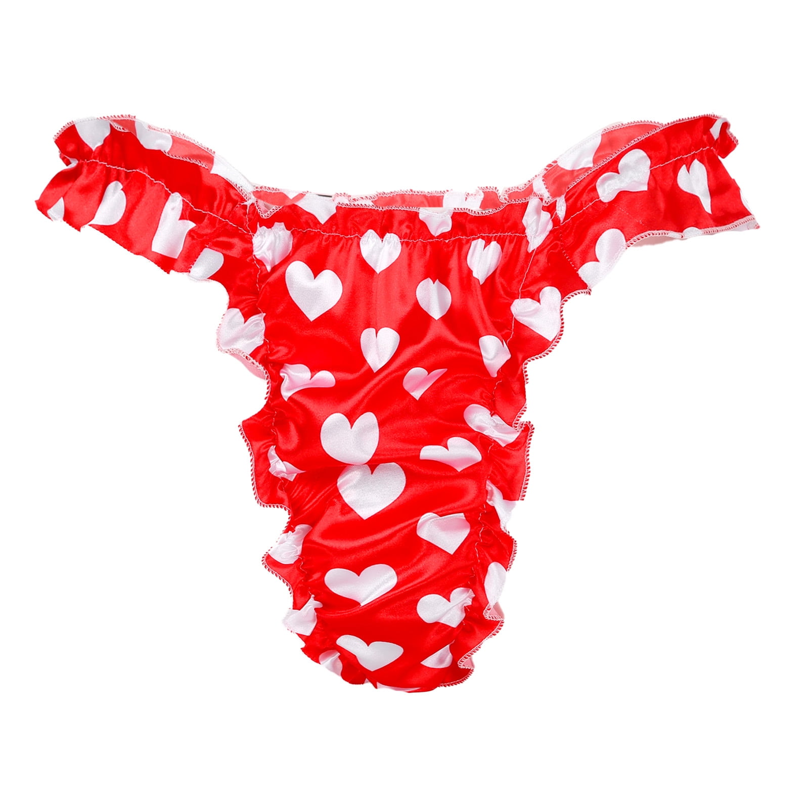 Aiihoo Mens Shiny Ruffled Crossdress Flutter Low Rise G-String Thongs ...