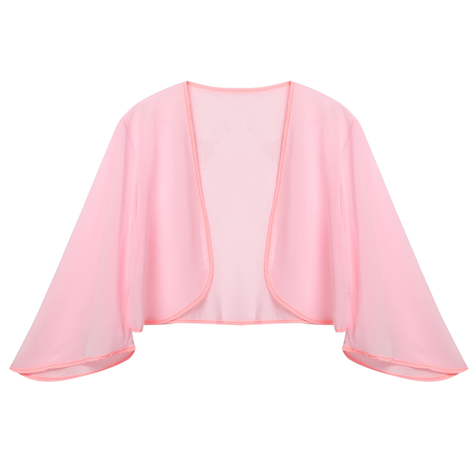 Aiihoo Women Bolero Shrug Chiffon Open Front 3/4 Sleeve Cropped ...