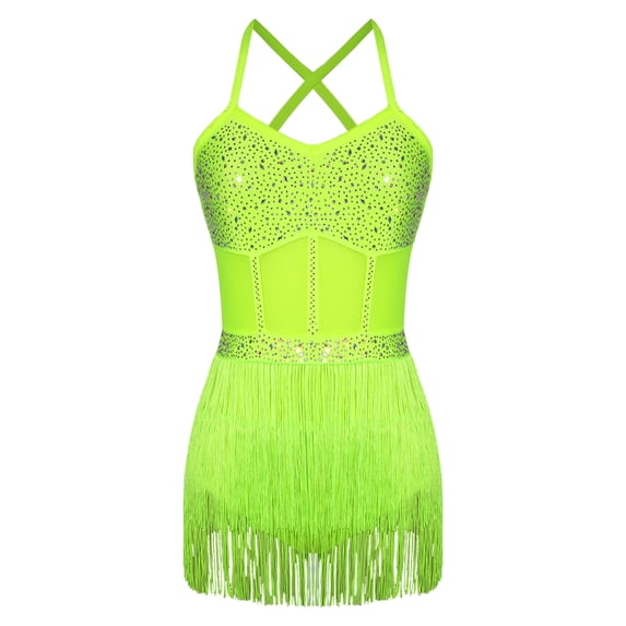 Aiihoo Women Latin Dance Leotard Sleeveless Camisole Rhinestones ...