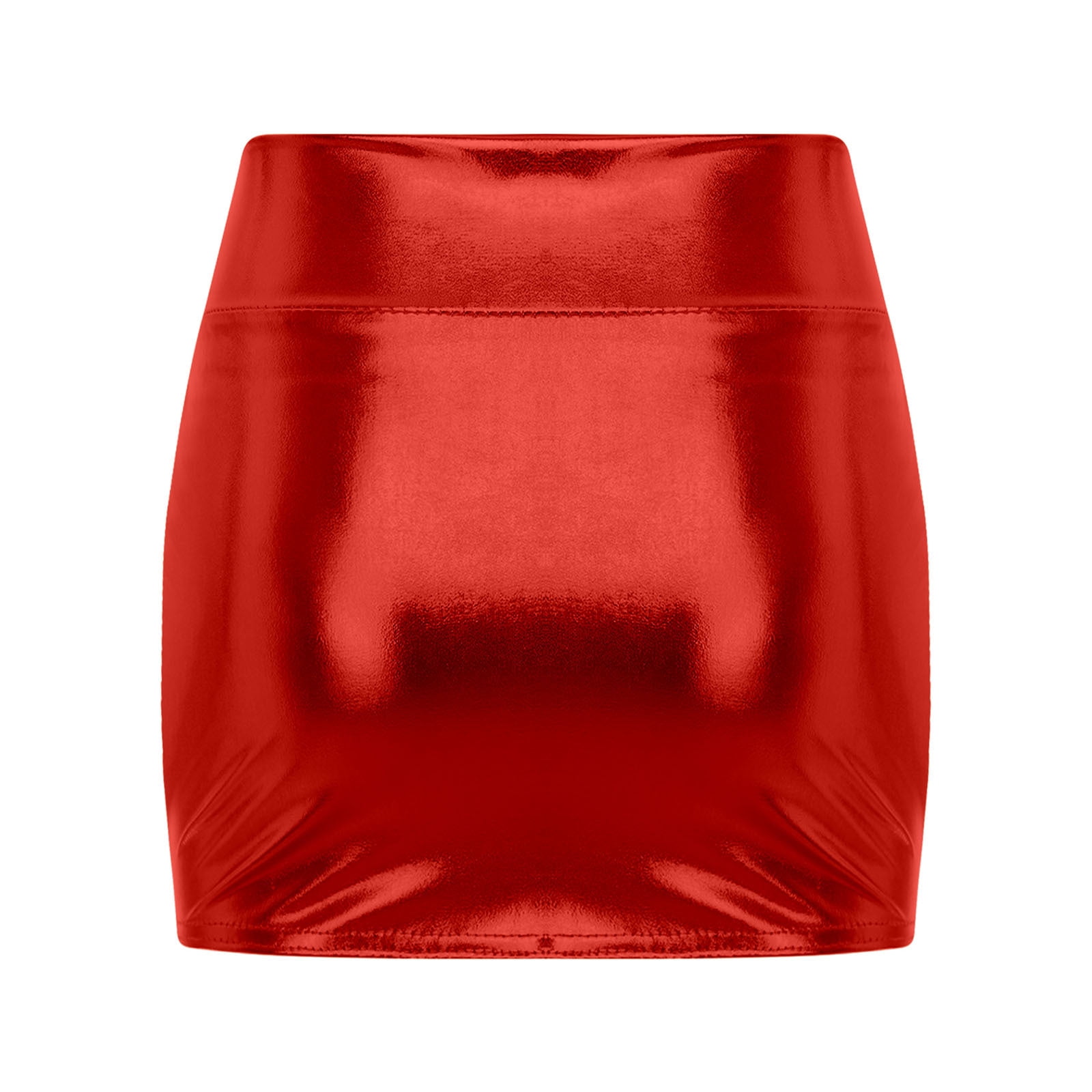 Aiihoo Women's Wetlook Patent Leather Hip Bodycon Mini Pencil Skirt ...