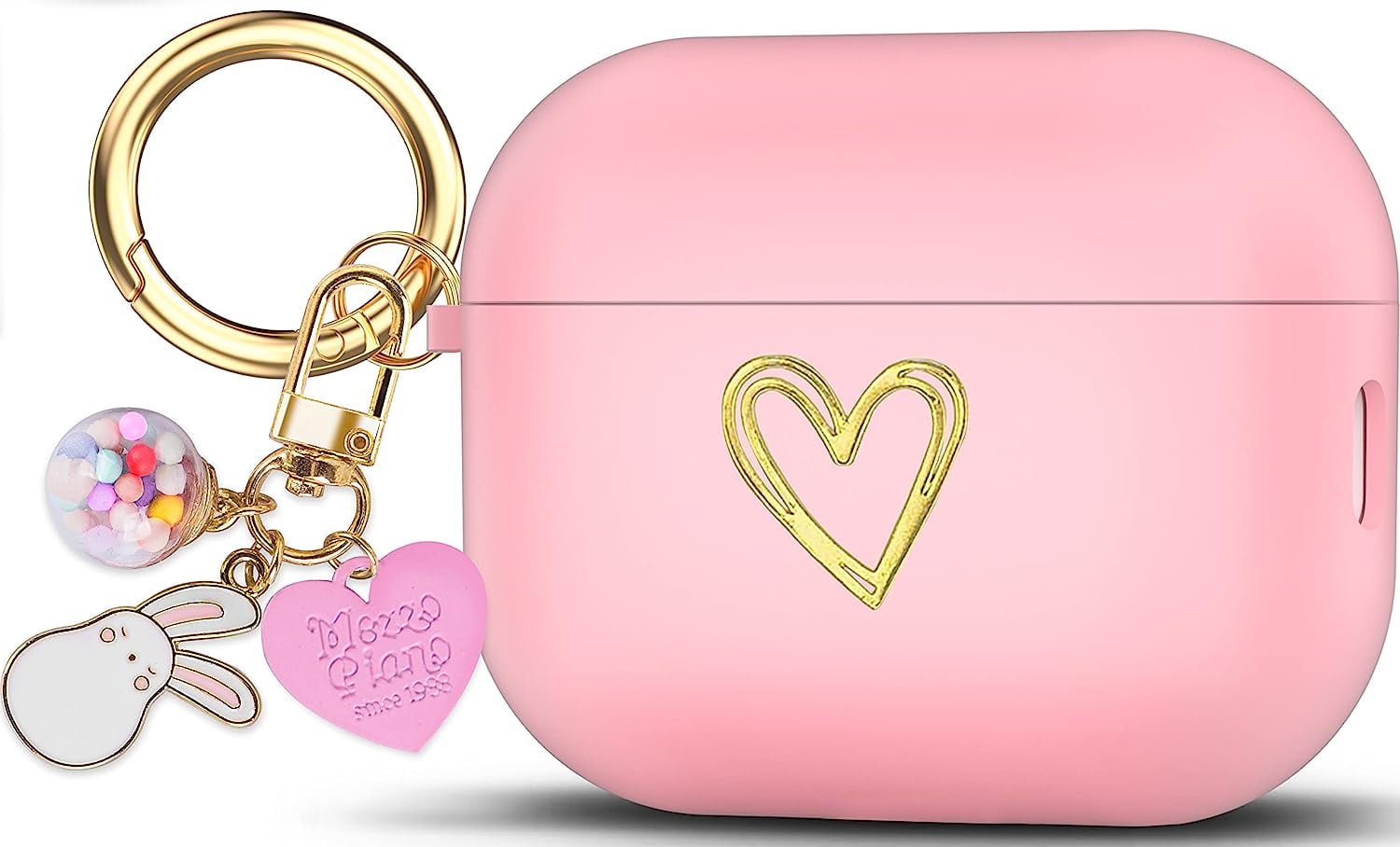 Aiiko Case for AirPods Pro 1&2, Silicone AirPods Pro 1st&2nd Gen Cover with Keychain-Pink ...