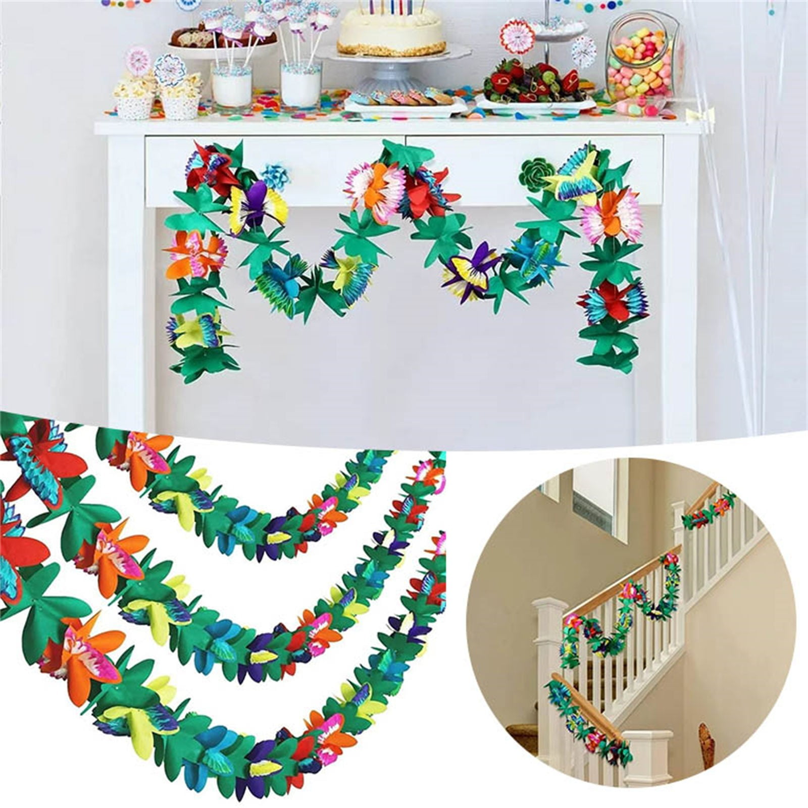 Aijlhda Party Balloon 3 Pack Tropical Paper Garland Decorations 10ft ...