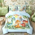 Aikeke Cute Dinosaur Twin Bedding 7-Piece, Watercolor Dino Bedding ...