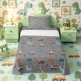 Aikeke Cute Dinosaur Twin Sheets 3pcs, Cartoon Truck Bedding, Blue ...