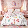 Aikeke Cute Magic Horse Duvet Cover Queen, Dessert Ice Cream Cake Queen ...