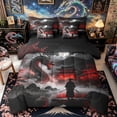 Aikeke Japanese Samurai Dragon Full Size Bedding Sets 7 Pieces, Moutain ...