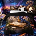 Aikeke Magic Dragon Bedding, Gradient Animal Duvet Cover Full, Purple ...