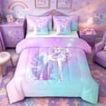 Aikeke Princess Unicorn Twin Bedding 7-Piece, Dreamy Gradient Starry ...