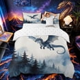 Aikeke Watercolor Dragon Bedding, Smooky Jungle Duvet Cover Full, Blue ...