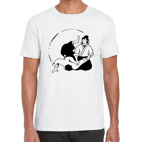 Aikido Martial Arts Training Fight Printed Cotton Men's Unisex T-Shirt ...