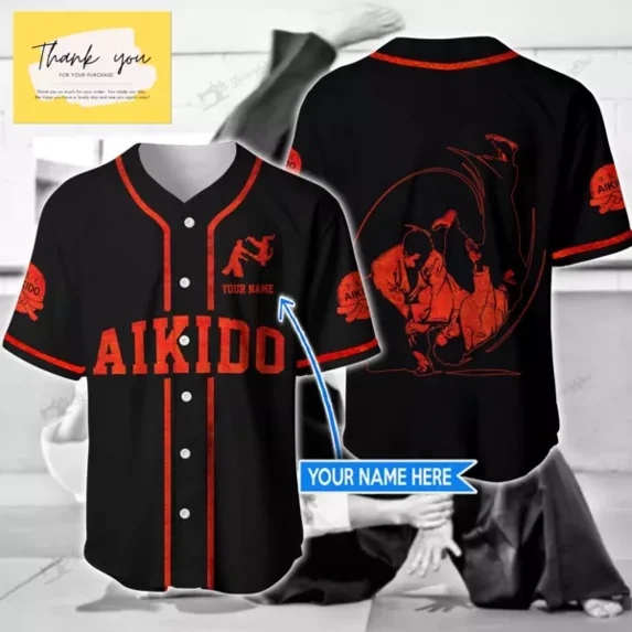 Aikido Personalized Baseball Jersey Shirt Custom Name Baseball Jersey ...