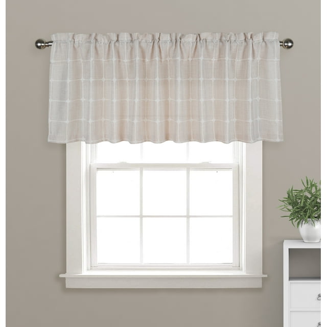 Aiking 2 Panels of Plaid Embroidered 16 inch Length Rod Pocket Window ...