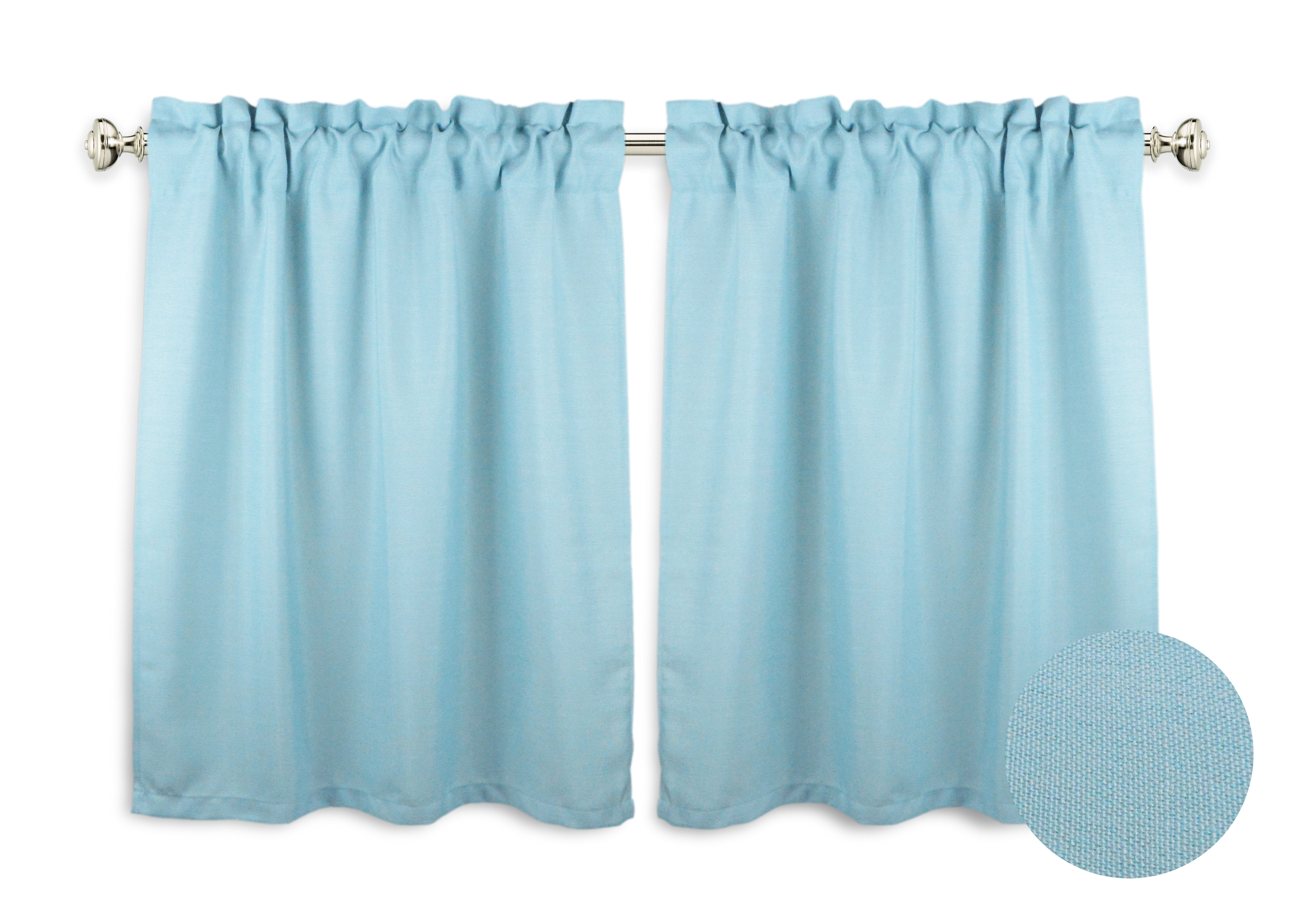 Aiking Home Kitchen Window Treatments - 2-Panels Polyester Solid ...