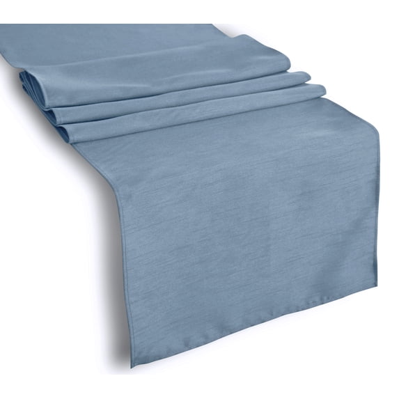 Aiking Home (Pack of 12) Solid Faux Silk Table Runner, Slate Blue-Size ...