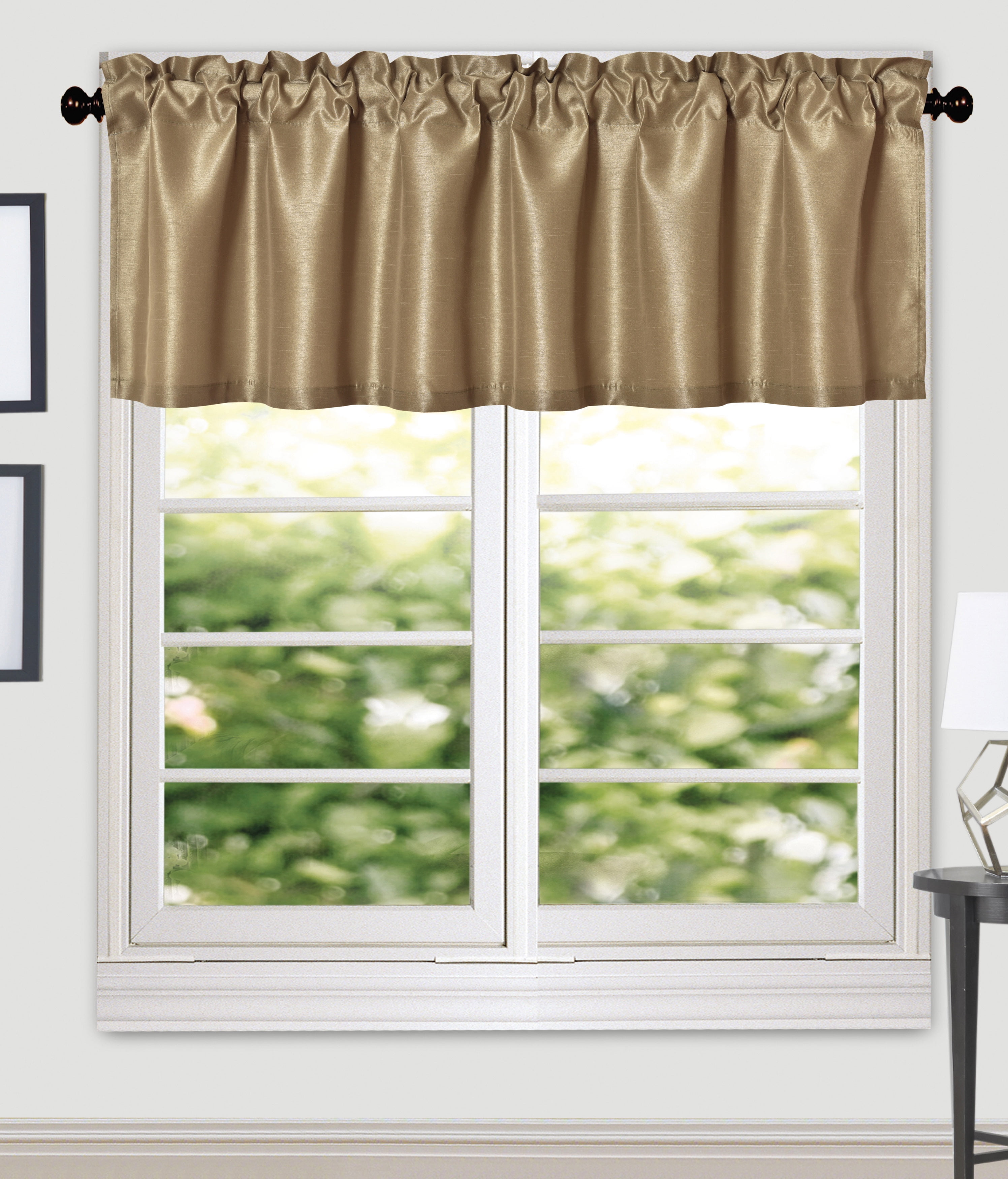 Aiking Home (Pack of 2 ) Solid Faux Silk Window Valance, 56 By 16 ...