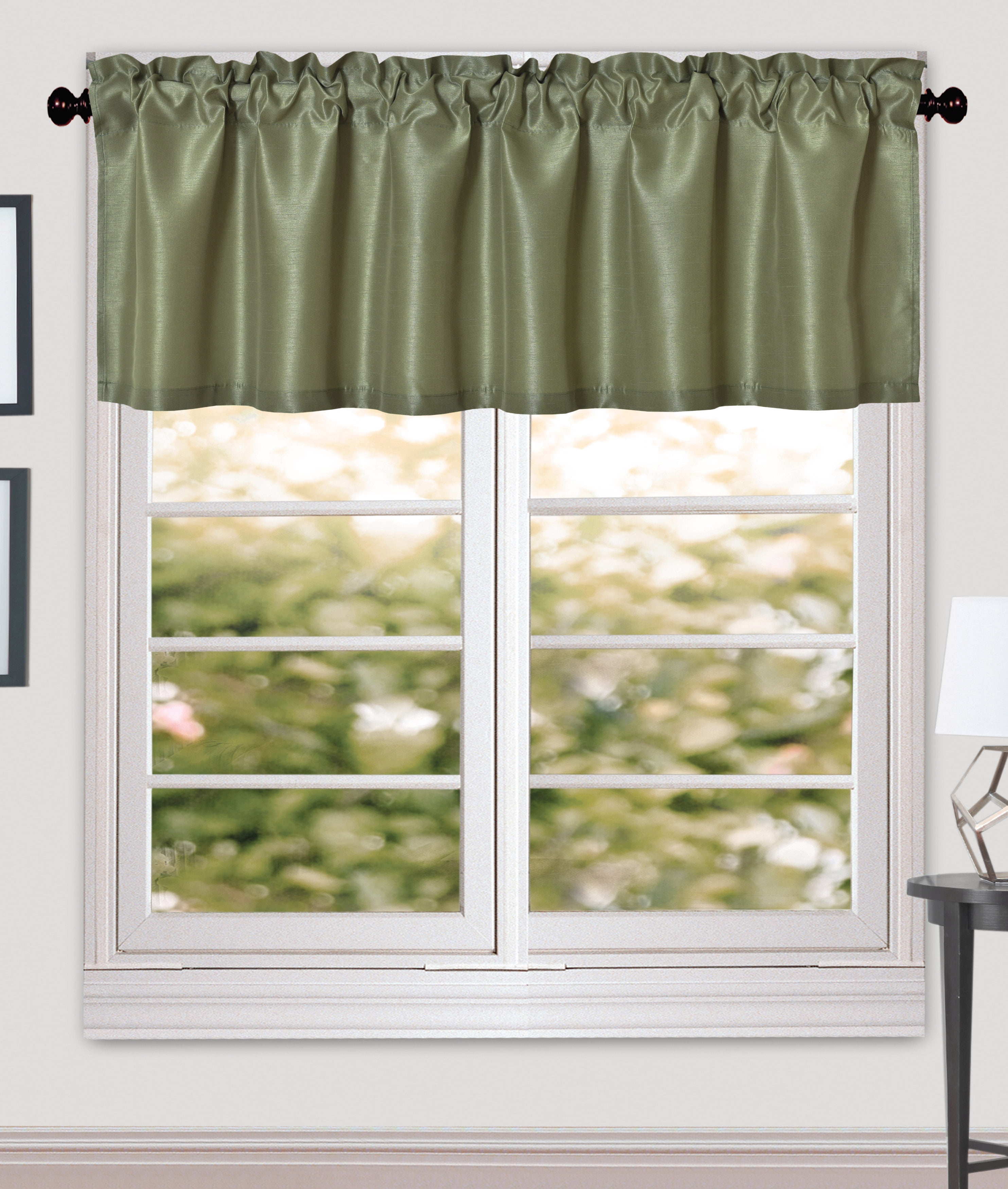 Aiking Home (Pack of 2 ) Solid Faux Silk Window Valance, 56 By 16 ...