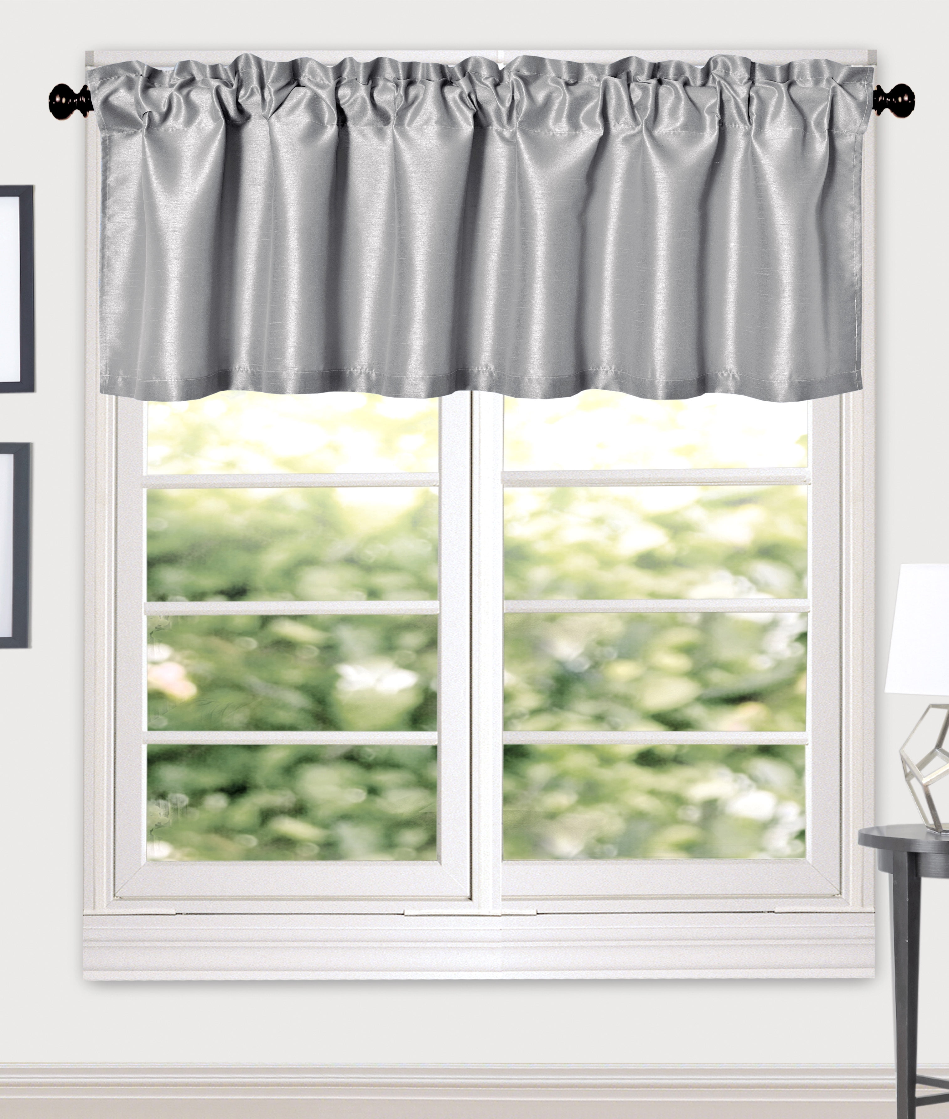 Aiking Home (Pack of 2 ) Solid Faux Silk Window Valance, 56 By 16 ...