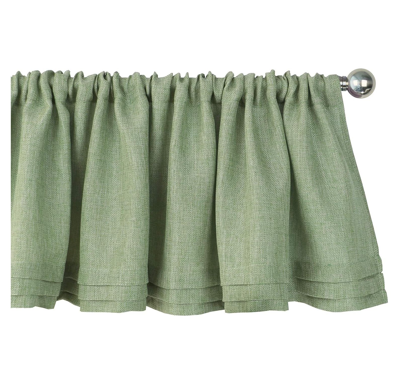 Aiking Home Semi-Sheer Faux Linen Pleated Valance 56 by 14 Inches - Walmart.com
