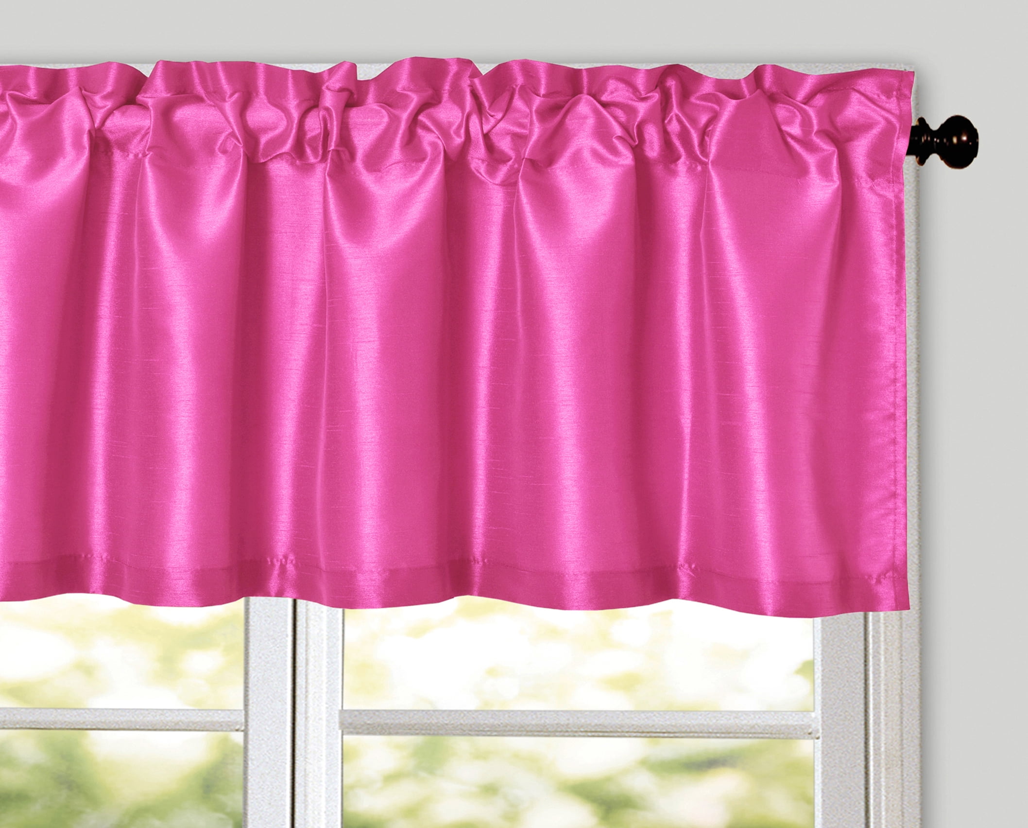 Aiking Home Solid Faux Silk window Valance, Hot Pink-Size 56''x16 ...