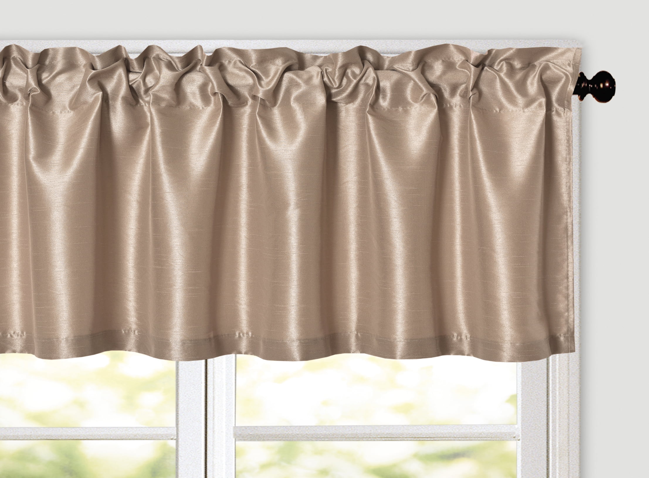 Aiking Home Solid Faux Silk window Valance, Sand-Size 56''x16 ...