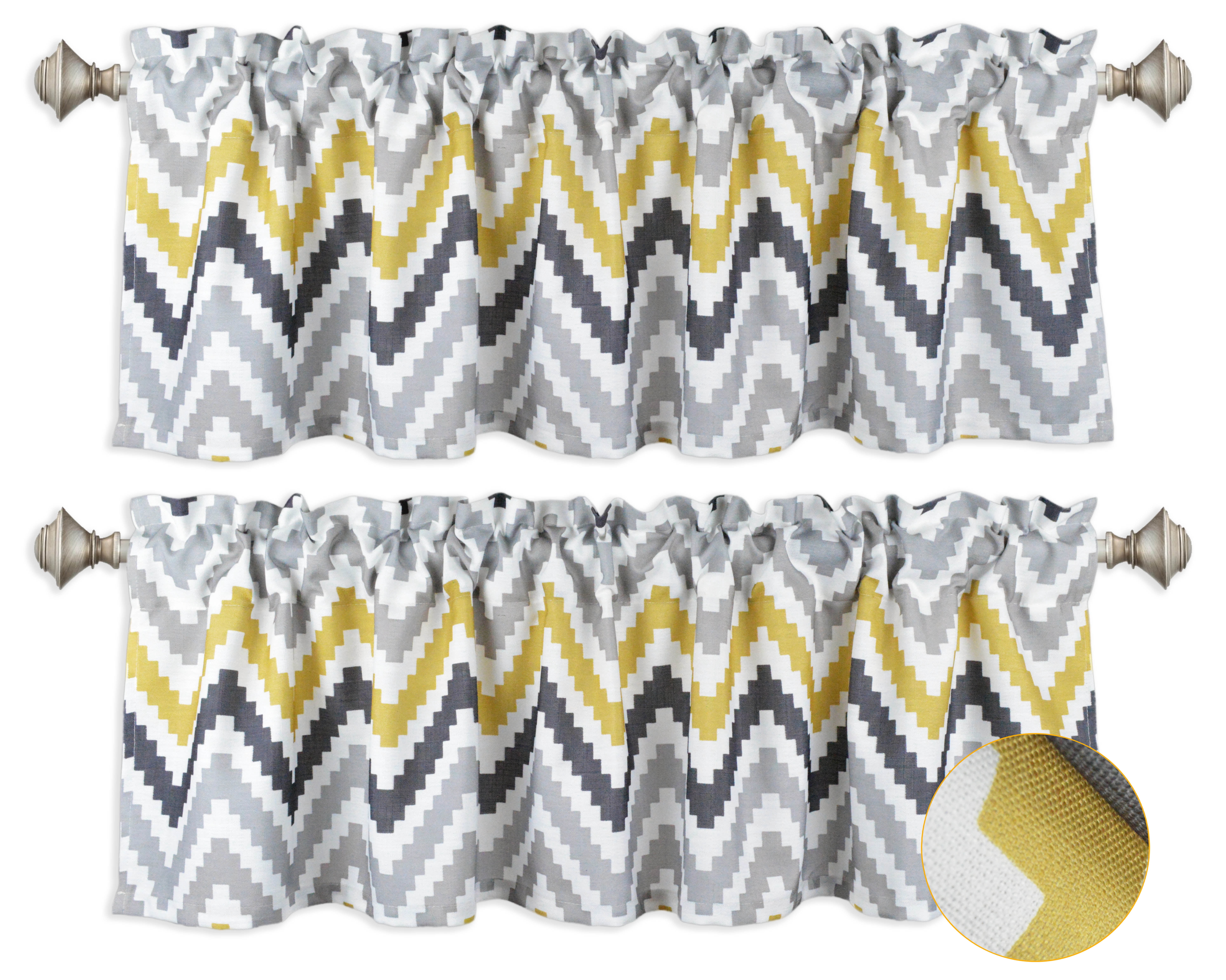 Aiking Home Window Valances - 2-Panels Polyester Printed Kitchen ...