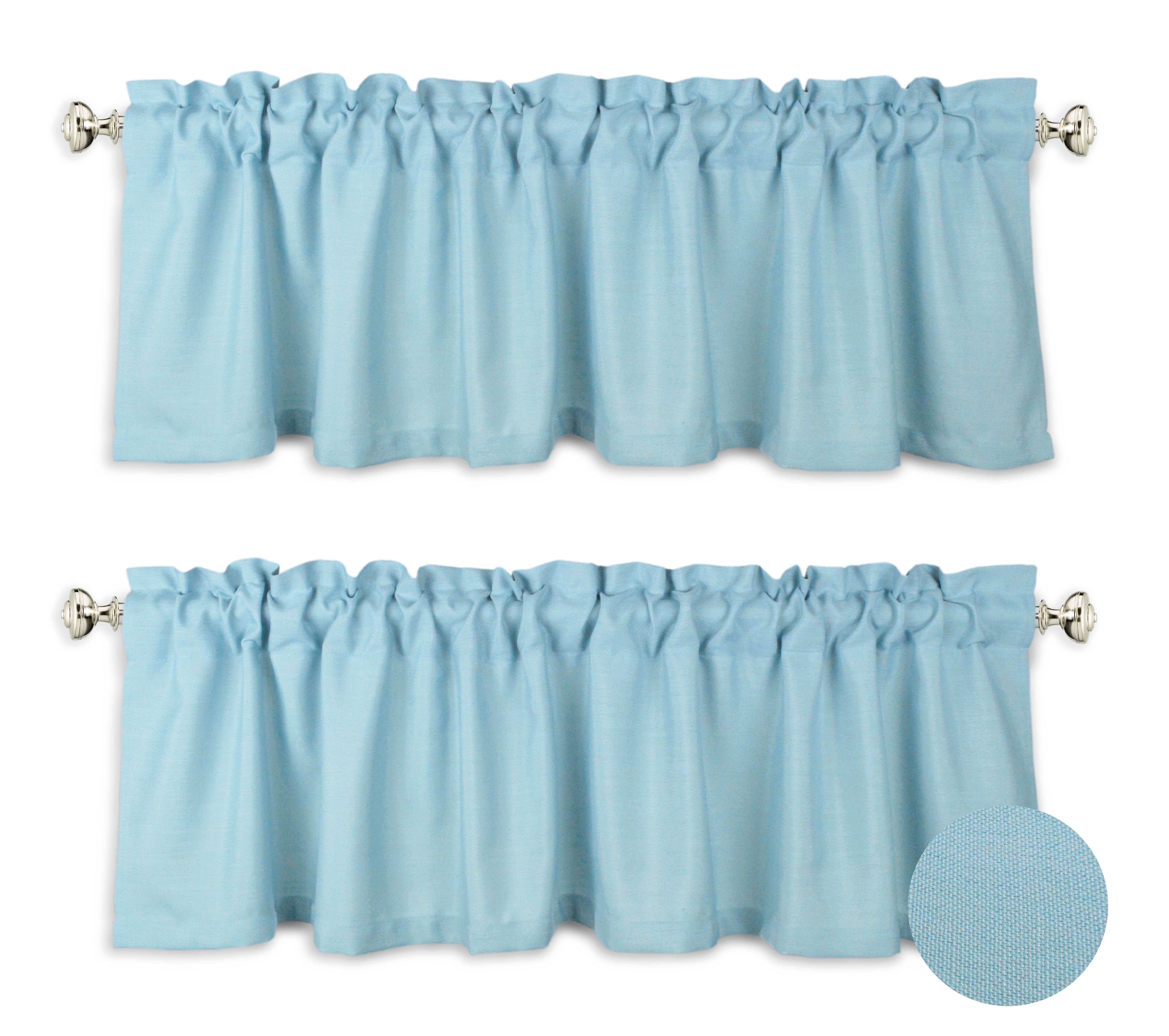 Aiking Home Window Valances - 2-Panels Polyester Solid Kitchen Valances ...