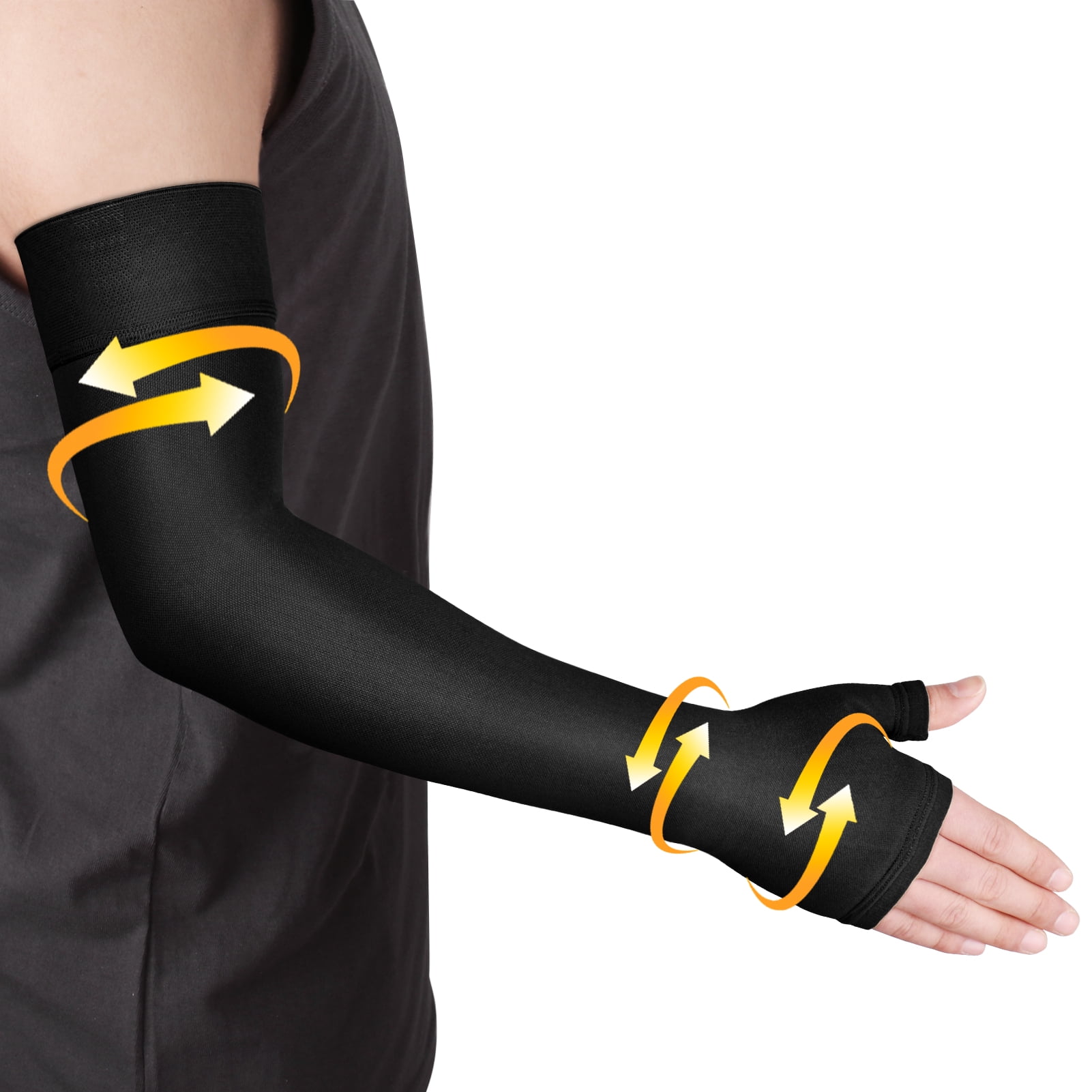 Ailaka 20-30 mmHg Compression Arm Sleeve（Single） with Gauntlet for Men ...